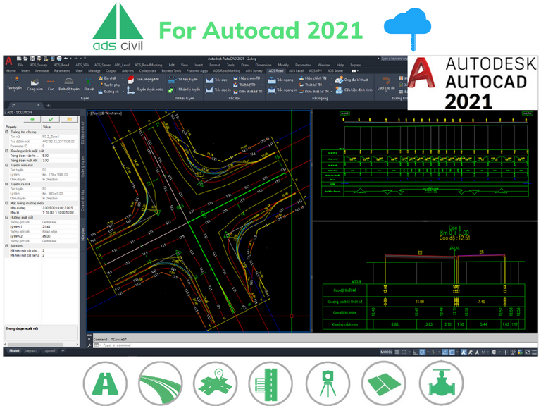 ADSCIVIL For Autocad 2021 - Phiên bản khóa mạng